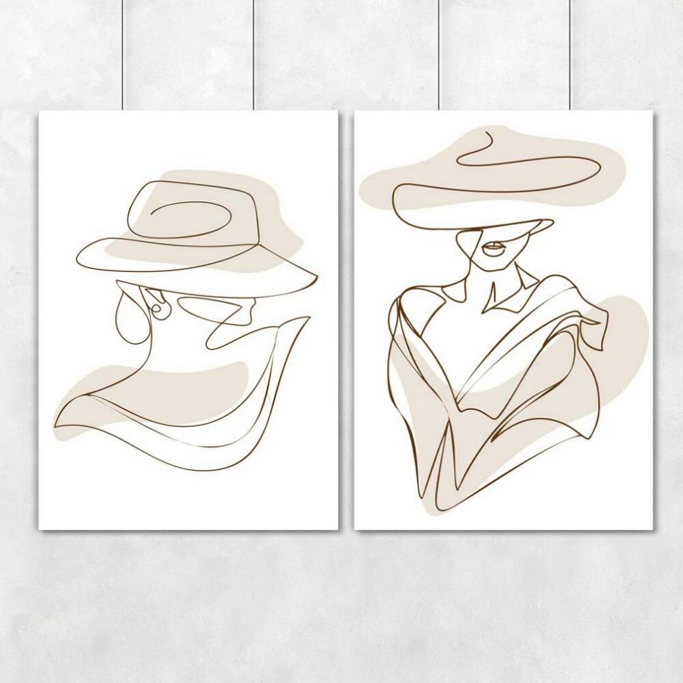 Zamów podwójny plakat - kobieta w kapeluszu