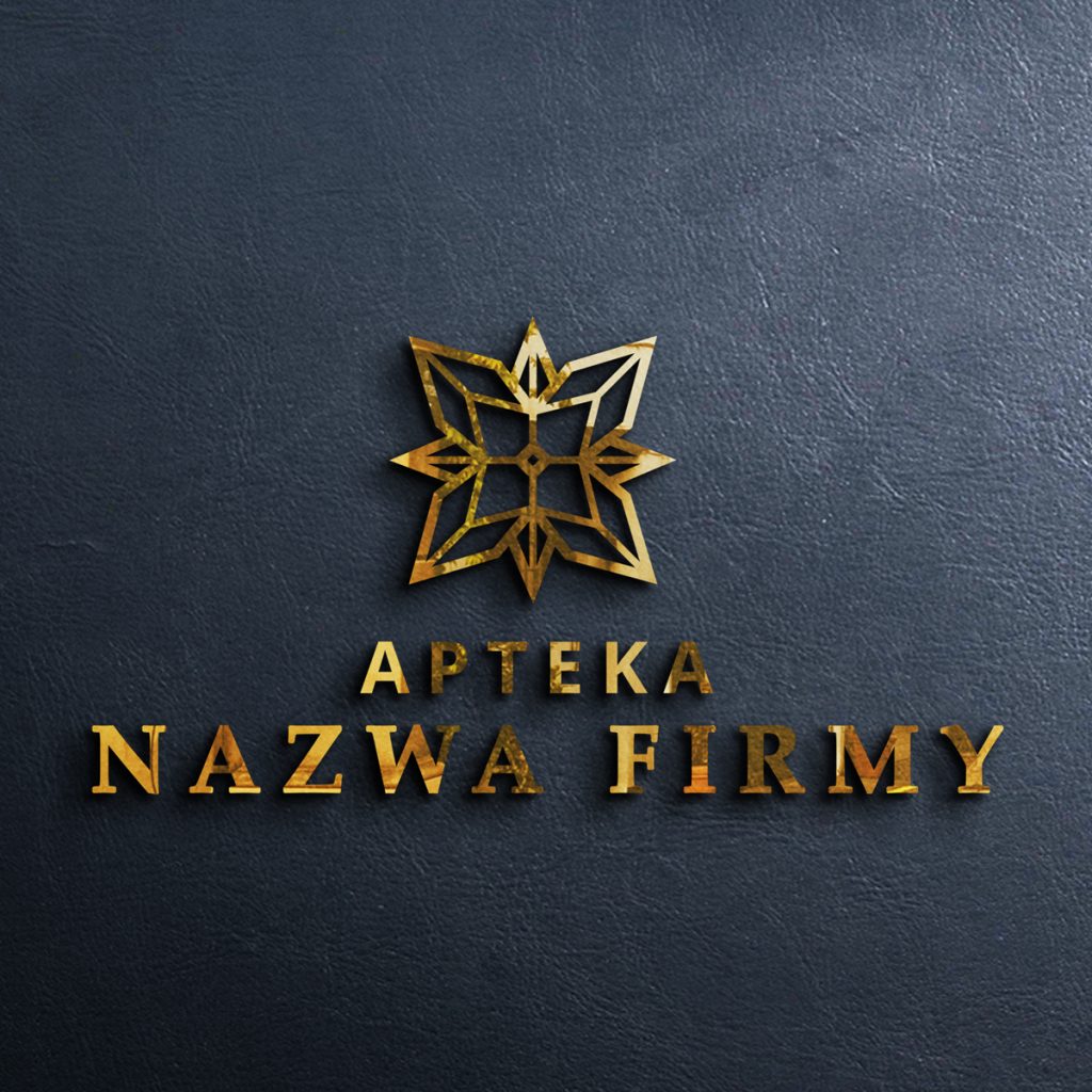 Samoprzylepne logo do apteki z geometrycznym ornamentem