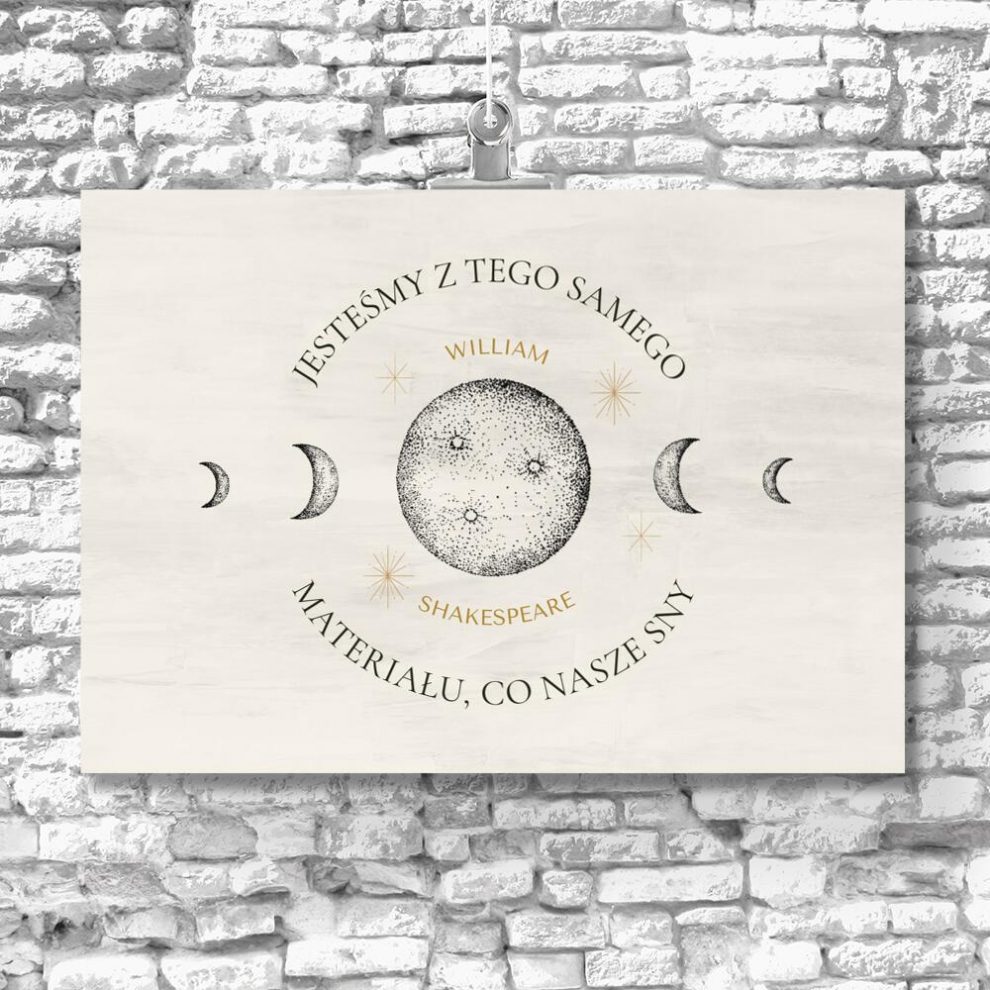 Plakat z fazami księżyca » Dekochatka kreatywne dekoracje