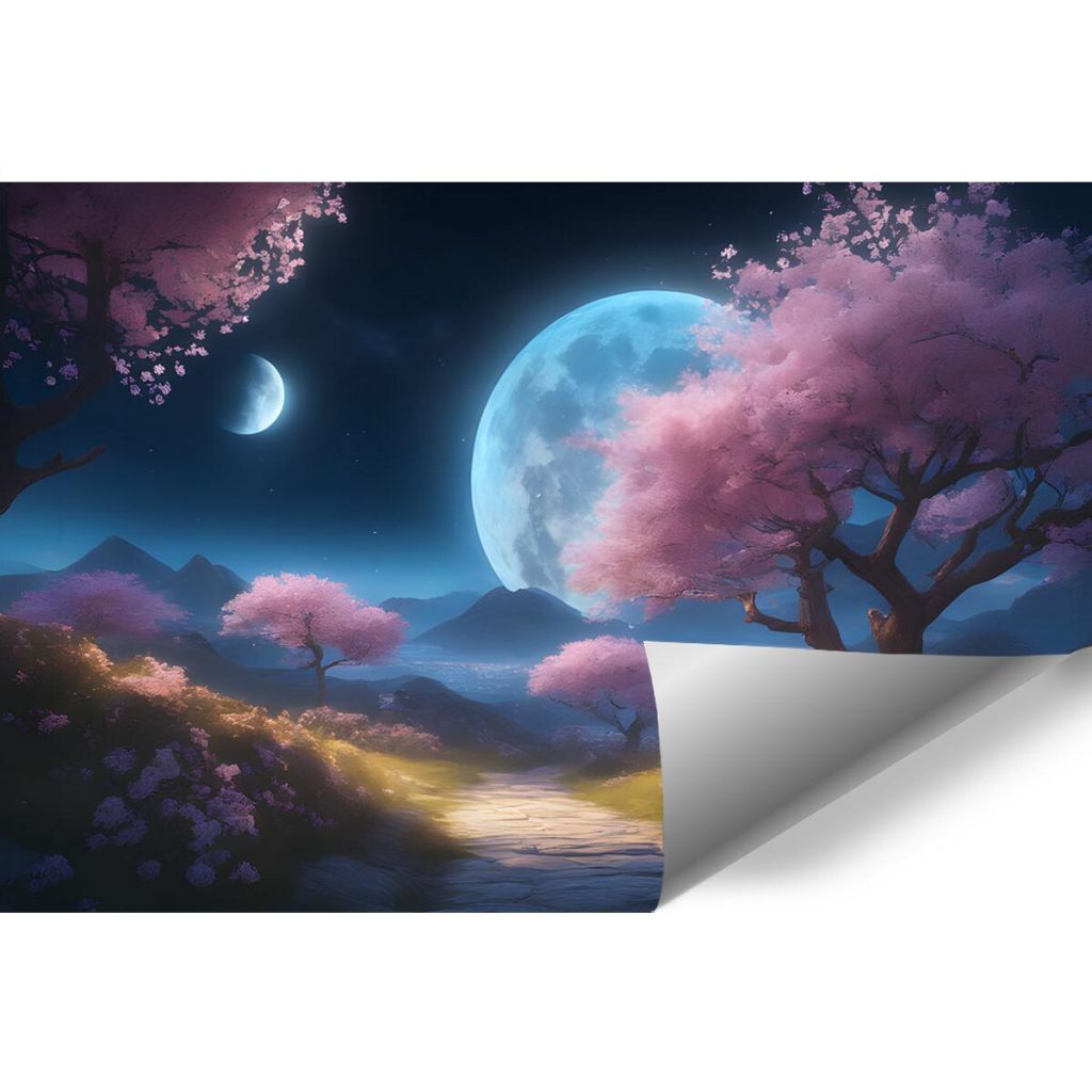 Foto-tapeta droga między wiśniami » Dekochatka kreatywne dekoracje